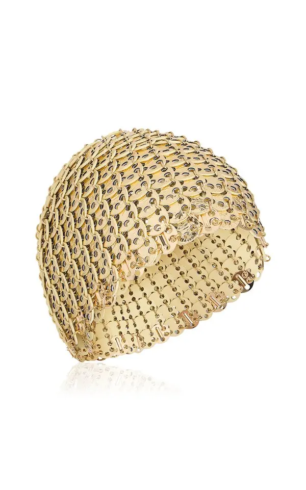 Rabanne Leather Chainmail Cap - Gold