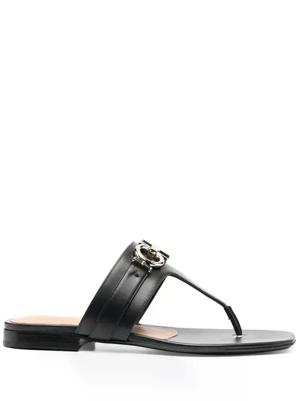 FERRAGAMO Logo-plaque Leather Sandals