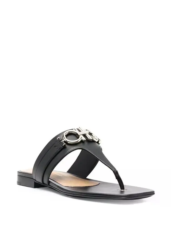 FERRAGAMO Logo-plaque Leather Sandals