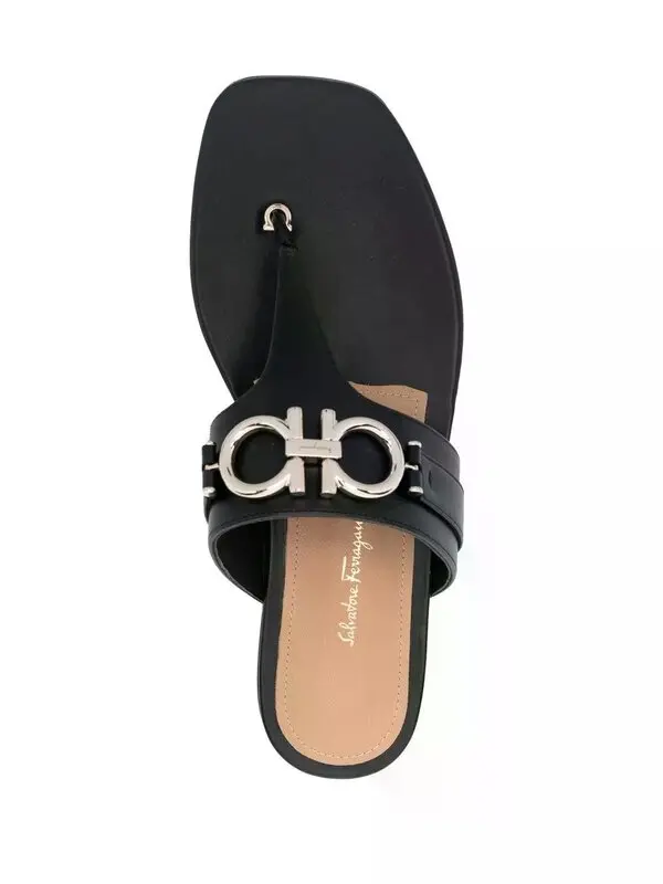FERRAGAMO Logo-plaque Leather Sandals
