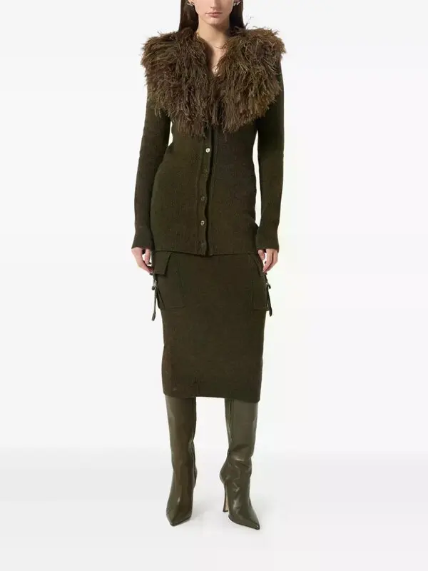 Blumarine Feather-embellished Wool Cardigan