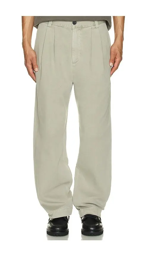 AGOLDE Slater Pleated Twill Trouser - Grey