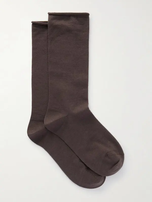 Brunello Cucinelli Cashmere-blend Socks - Brown