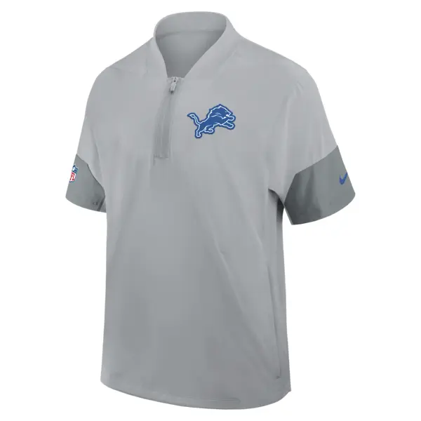 Nike Detroit Lions Sideline Coach Nfl 1/2-zip Short-sleeve Jacket - Grey