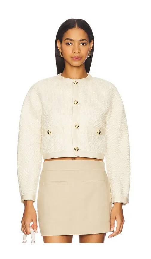 FRAME The Trim Jacket - Cream Multi