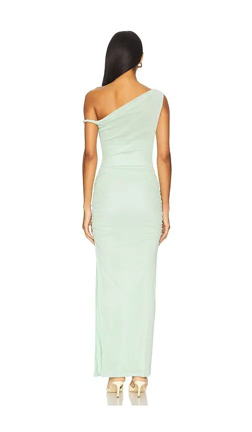 RUNAWAY THE LABEL Asymmetrical Neckline Midi Dress