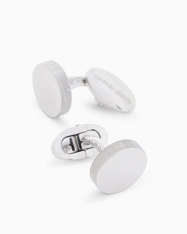 Giorgio Armani Sterling Cufflinks With Milleraies Insert