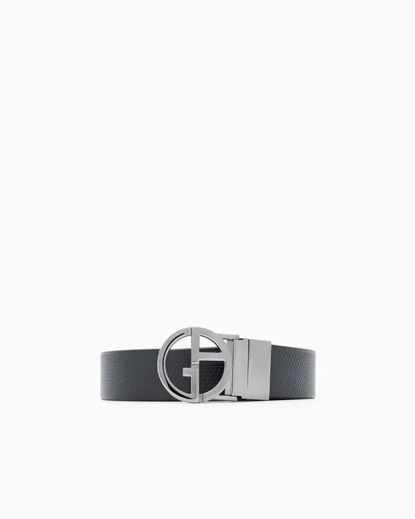 Giorgio Armani Reversible Belt With Ruthenium Ga Buckle