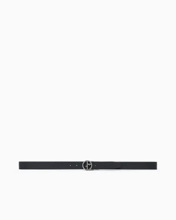 Giorgio Armani Reversible Belt With Ruthenium Ga Buckle