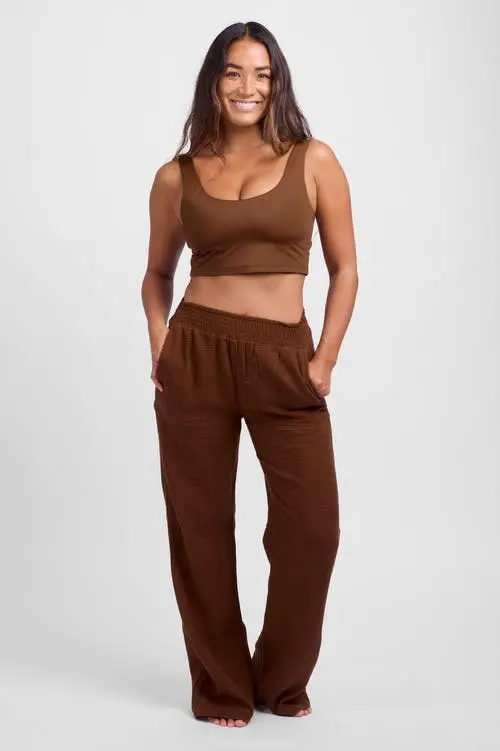 JOLYN Gauze Pants With Pockets - Coconut