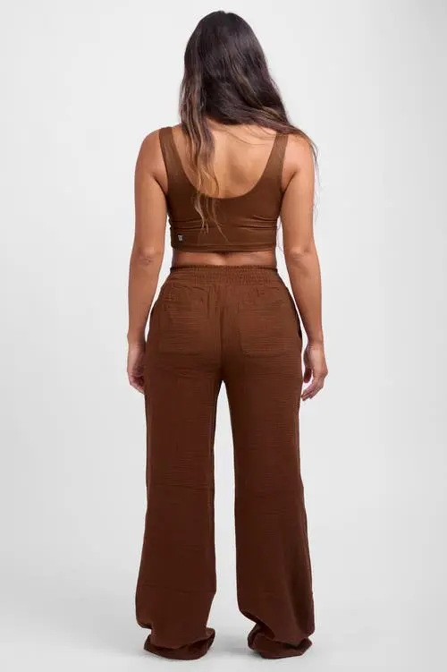 JOLYN Gauze Pants With Pockets - Coconut