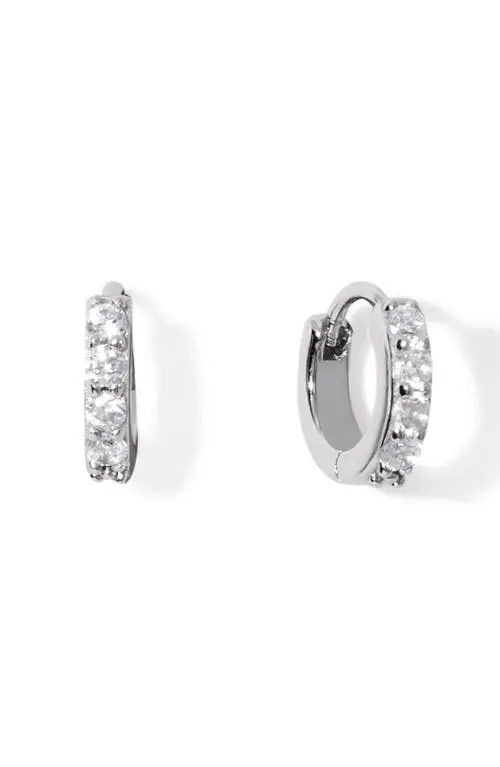 ANA LUISA Suzanne Cubic Zirconia Huggie Hoop Earrings - Silver