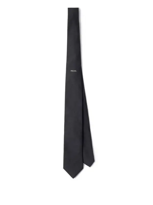 Prada Silk Neck Tie - Grey