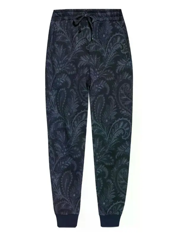 Etro Paisley-print Drawstring Sweatpants - Blue
