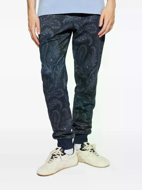Etro Paisley-print Drawstring Sweatpants - Blue
