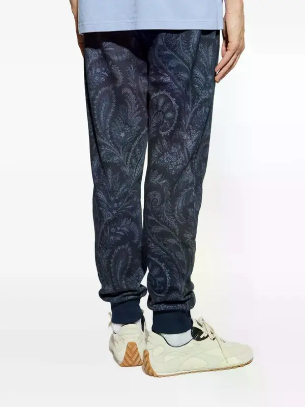 Etro Paisley-print Drawstring Sweatpants - Blue