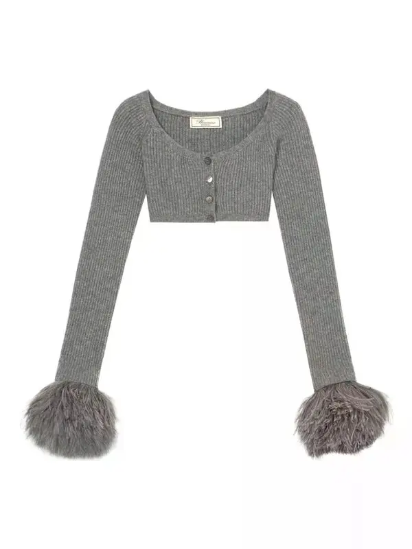 Blumarine Ribbed Cropped Cardigan