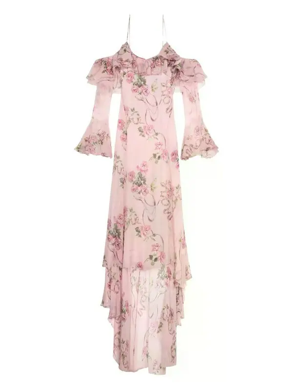 Blumarine Floral-printed Ruffled Gown