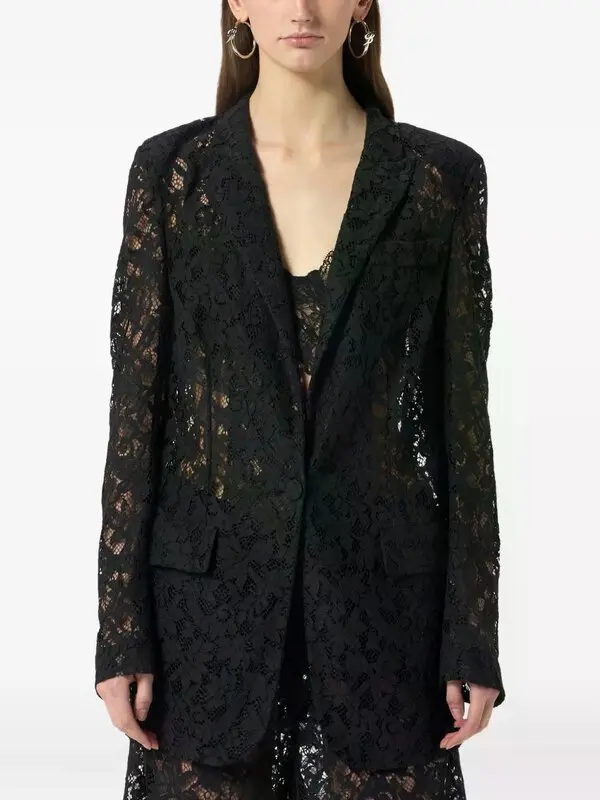 Blumarine Floral-lace Single-breasted Blazer