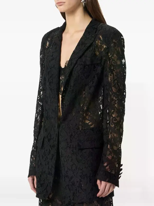 Blumarine Floral-lace Single-breasted Blazer