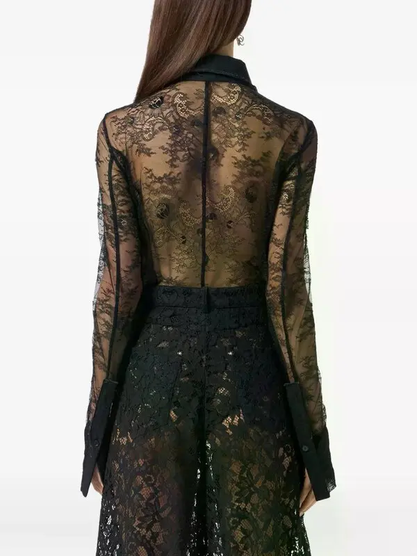Blumarine Lace-panelled Shirt Bodysuit