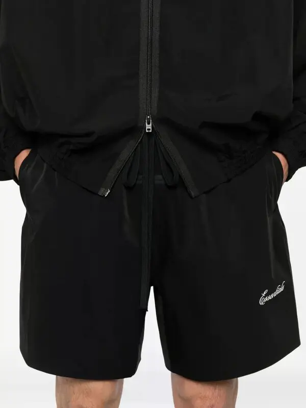Fear Of God Logo-embroidered Drawstring Track Shorts - Black