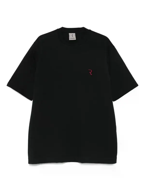 RHUN Embroidered Cotton T-shirt - Black