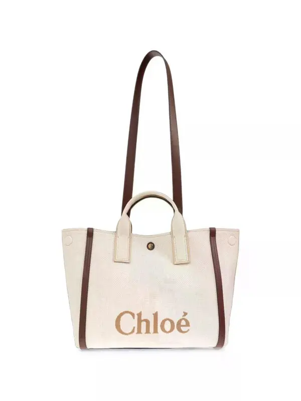 Chloé Logo-print Tote Bag - Neutrals