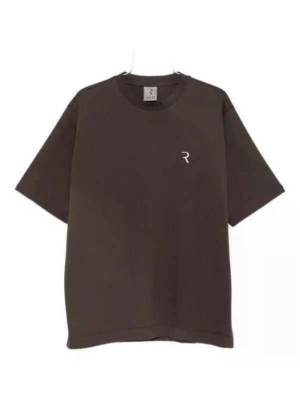 RHUN Logo-embroidered Cotton T-shirt - Brown