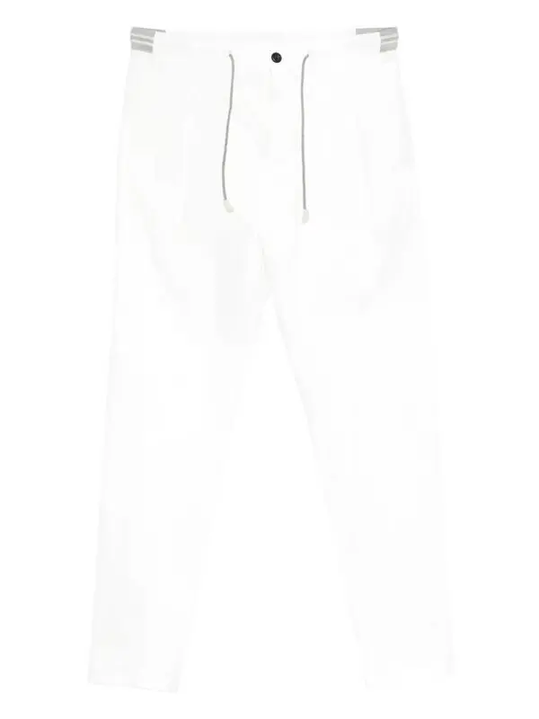 Eleventy Pleated Drawstring Trousers - White