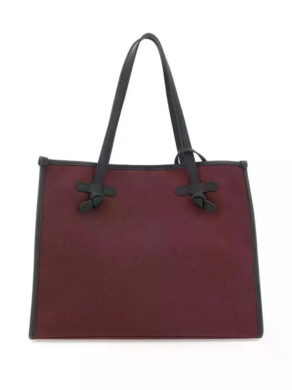 GIANNI CHIARINI Marcella Knot-detail Canvas Shoulder Bag - Red