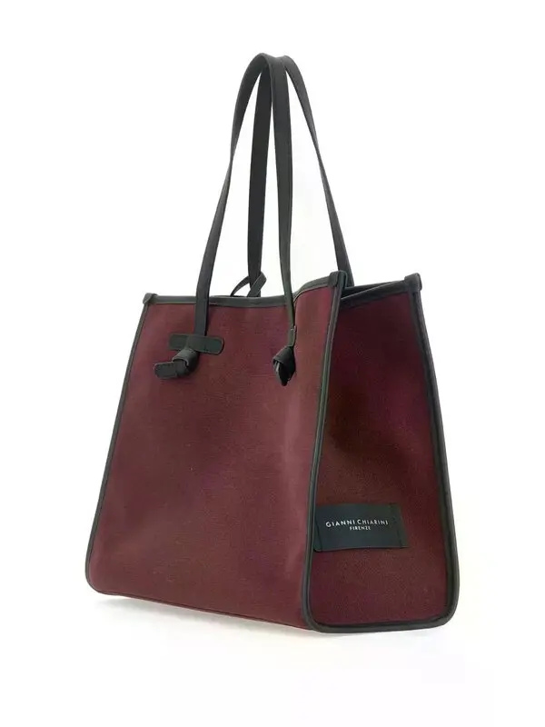 GIANNI CHIARINI Marcella Knot-detail Canvas Shoulder Bag - Red