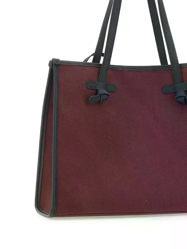 GIANNI CHIARINI Marcella Knot-detail Canvas Shoulder Bag - Red