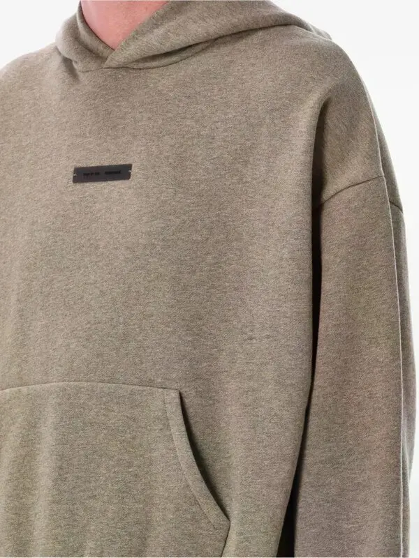 Fear Of God Logo-appliqué Fleece Hoodie - Brown