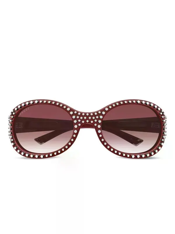 Gucci Gg2013s Stud-embellished Sunglasses - Red