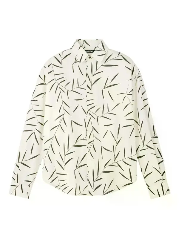 Jacquemus Le Simon Ml Leaf-print Button-up Shirt