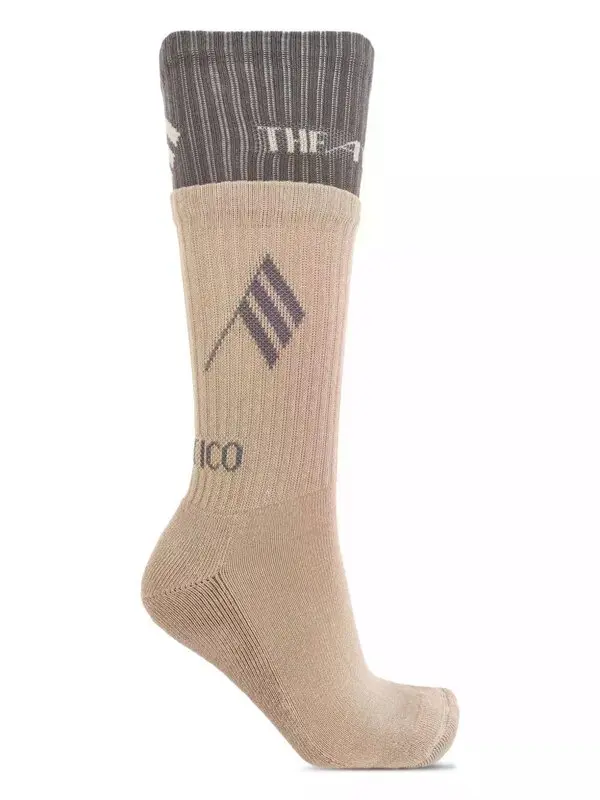 Attico Flag-logo Cotton Socks - Neutrals