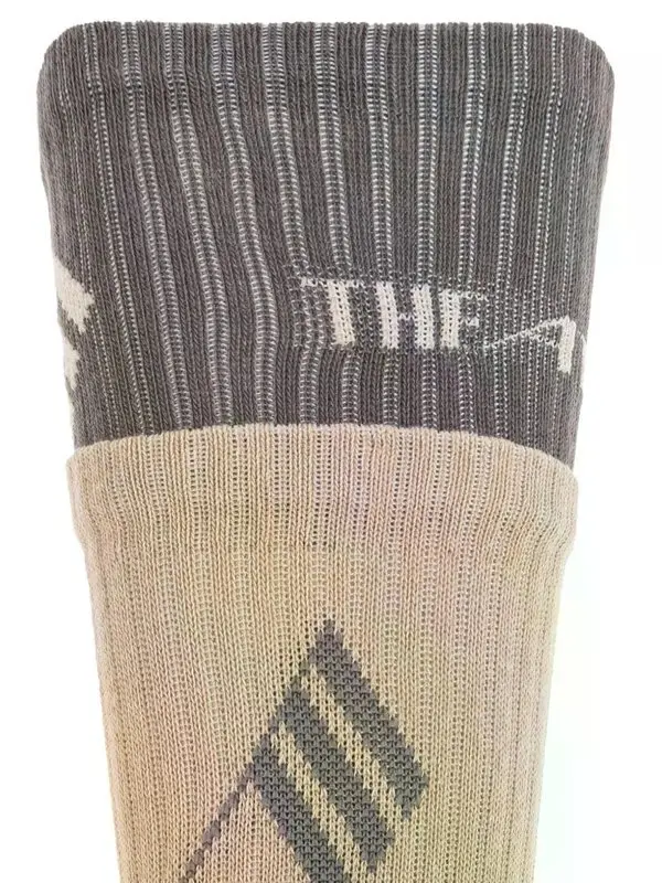 Attico Flag-logo Cotton Socks - Neutrals