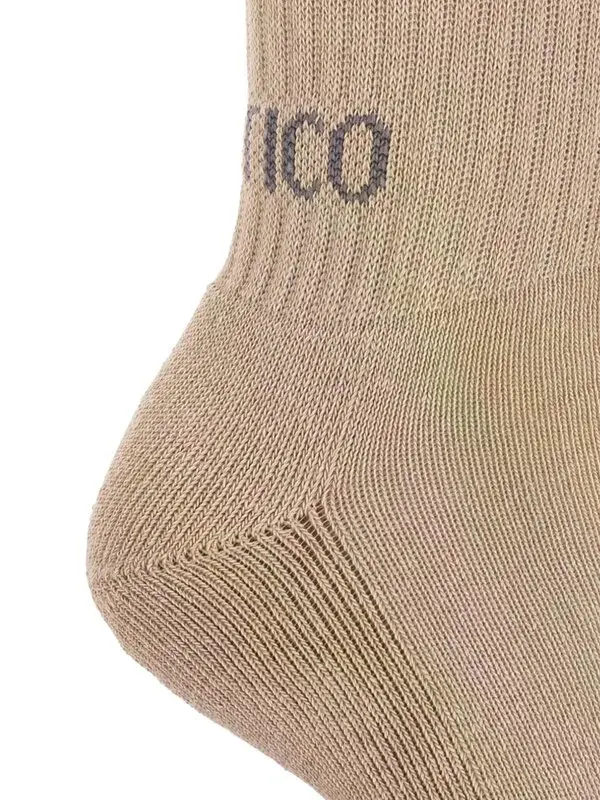 Attico Flag-logo Cotton Socks - Neutrals