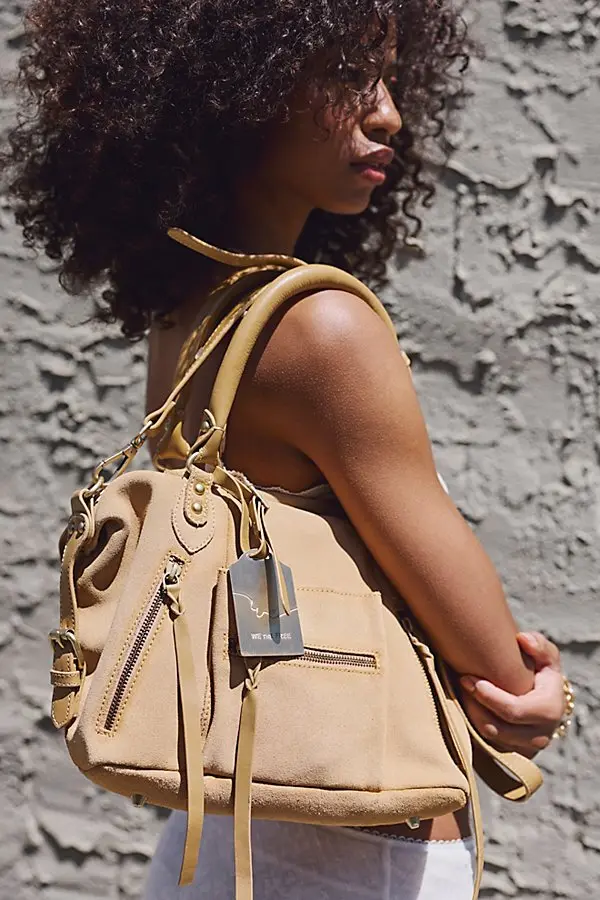 Free People We The Free Suede Baby Emerson Bag - Italian Straw