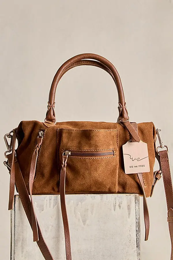 Free People We The Free Suede Baby Emerson Bag - Tan