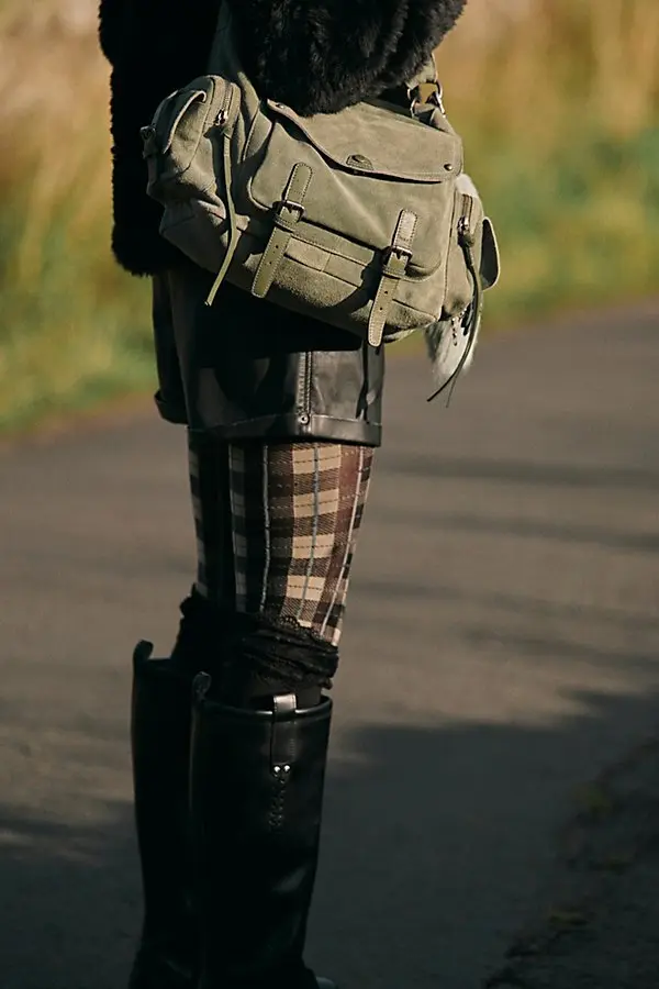 Free People Suede Shoulder Bag - French Green