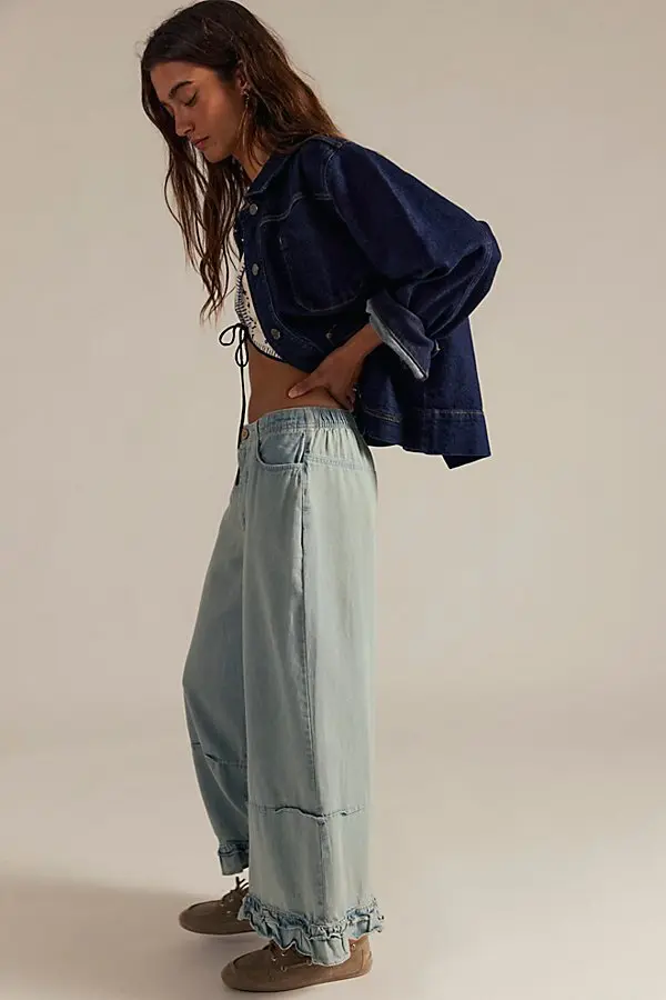 Free People We The Free Love Me Not Bloomer Jeans - Darlin Blue