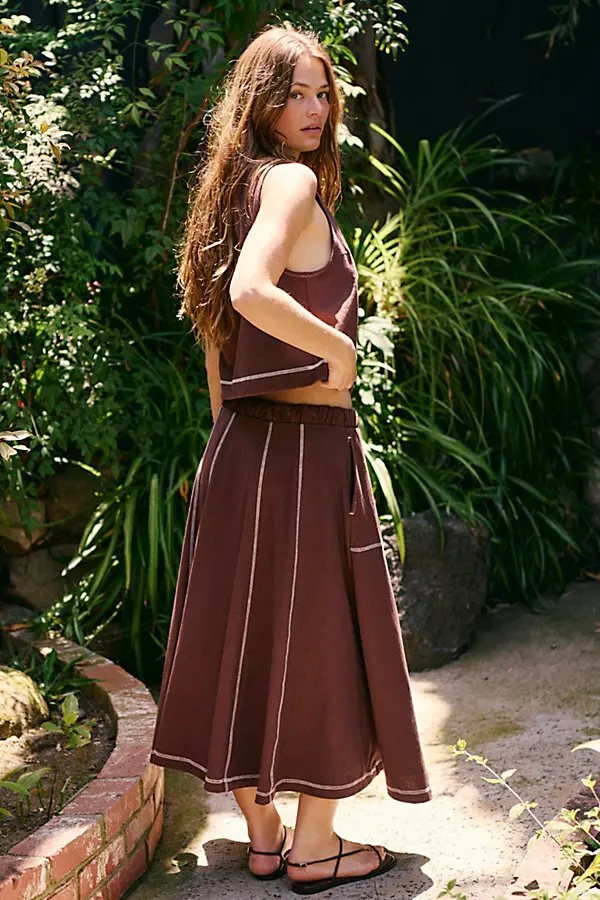 Free People Strada Skirt Set - Coconut Shell