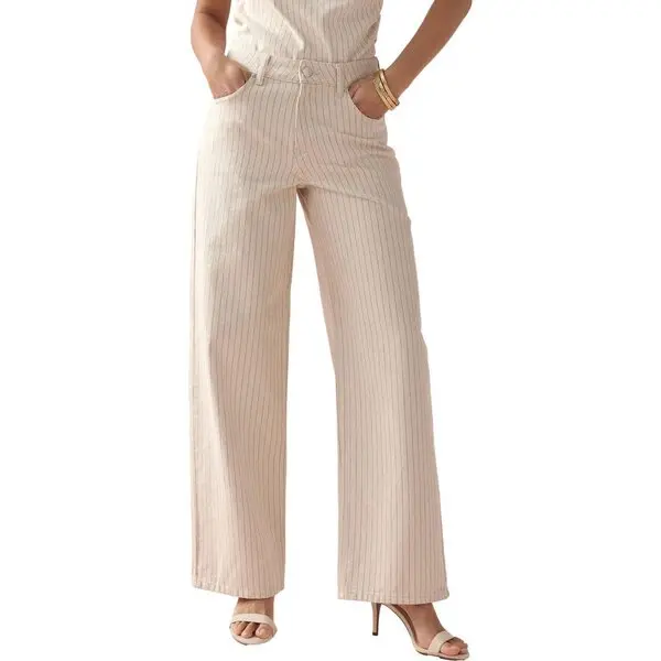 NEXT Stripe Straight Leg Jeans - Brown