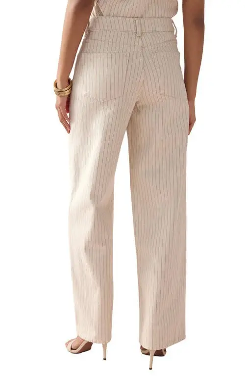 NEXT Stripe Straight Leg Jeans - Brown