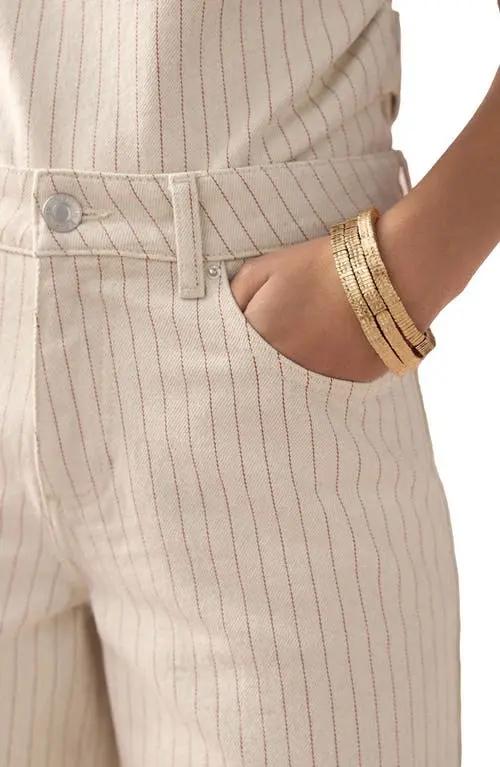 NEXT Stripe Straight Leg Jeans - Brown