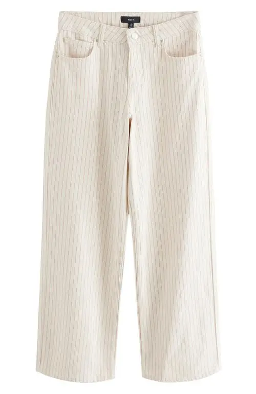 NEXT Stripe Straight Leg Jeans - Brown