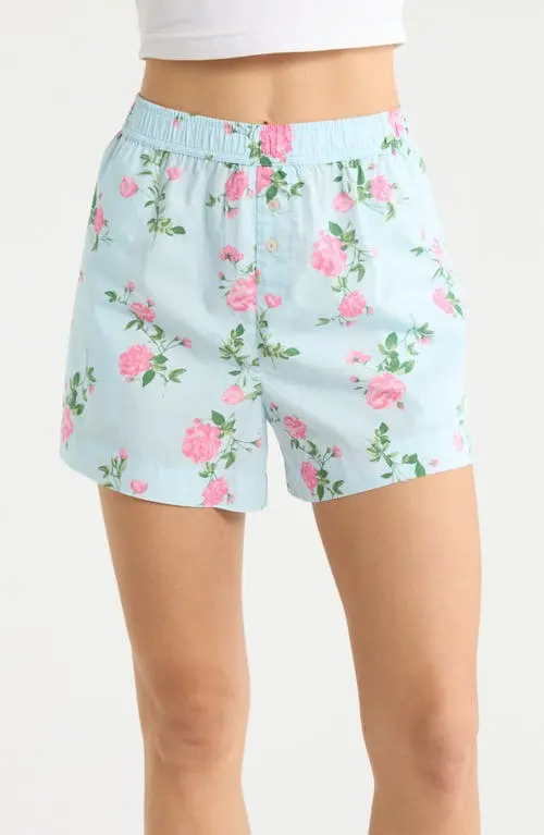 OPEN EDIT Boxer Shorts - Blue- Pink Mood Floral