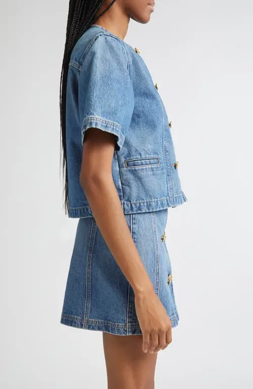 Ulla Johnson Serge Double-breasted Denim Shirt
